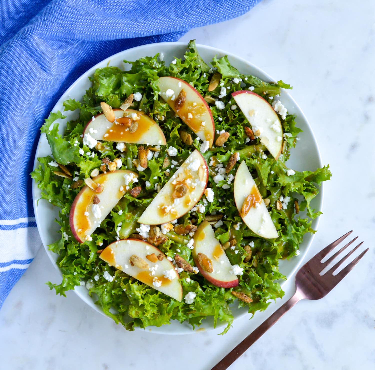 Apple & Goat Cheese Frisee Salad | Easy Fall Salad Recipe