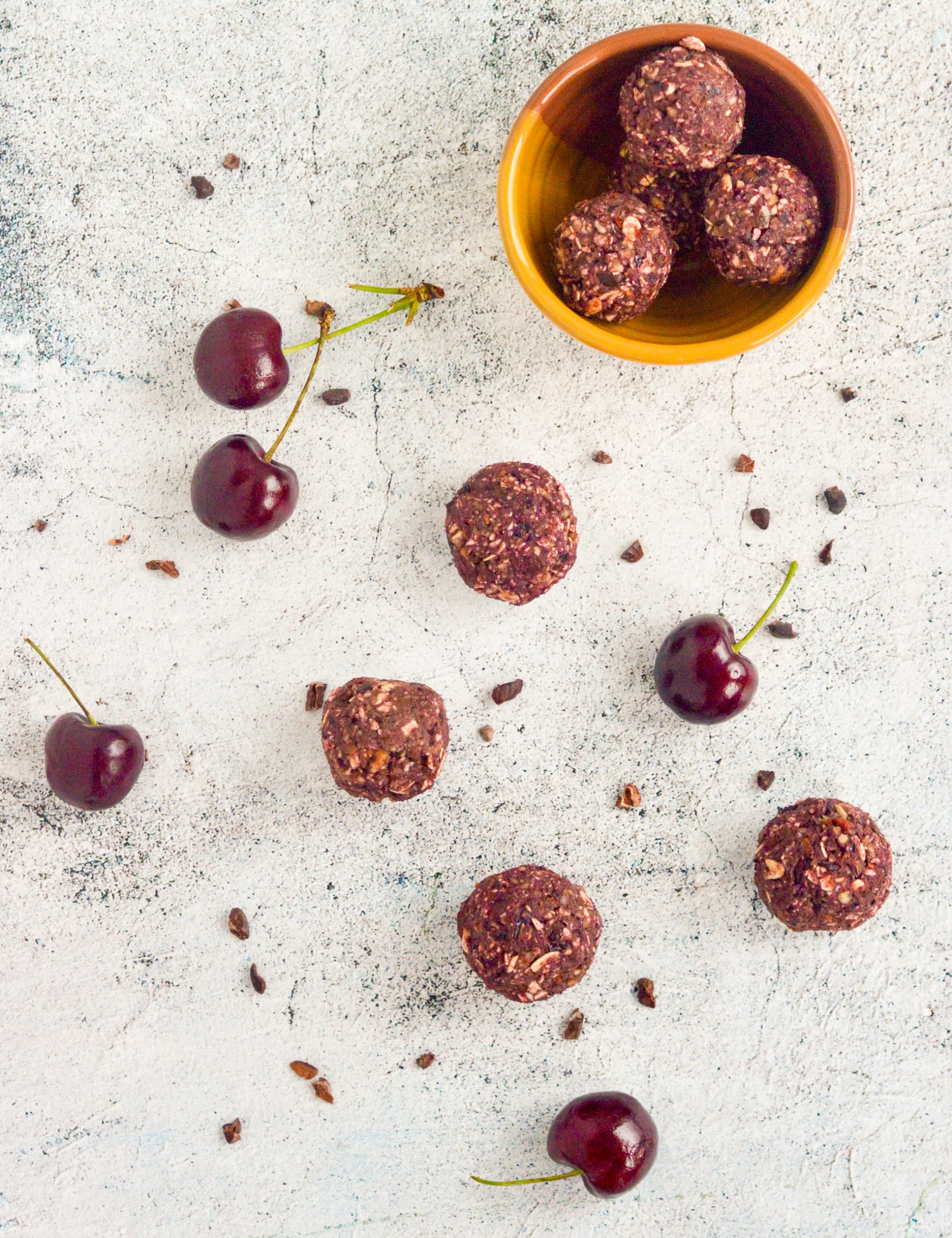 No-Bake Vegan Cherry Cacao Energy Balls Recipe | Greenletes.